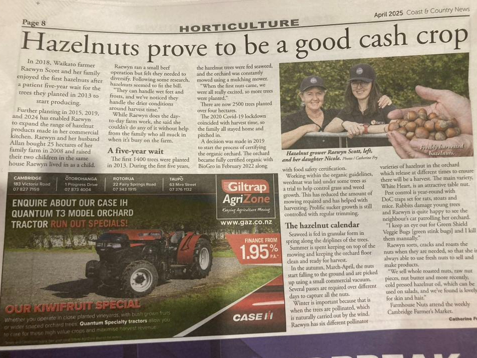 Snippets – Hazelnut Growers' Association of New Zealand